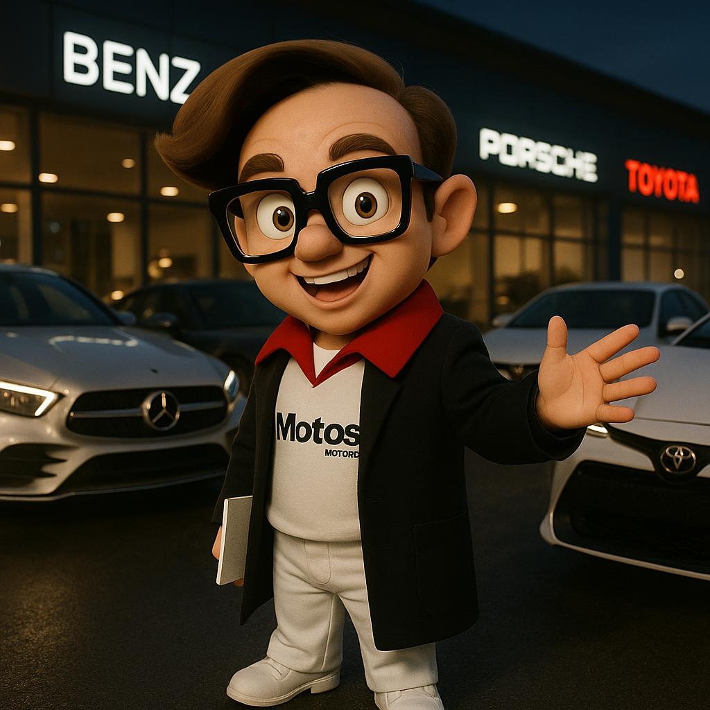 Vibrant Cartoon Character Enthusiast with Luxury Cars