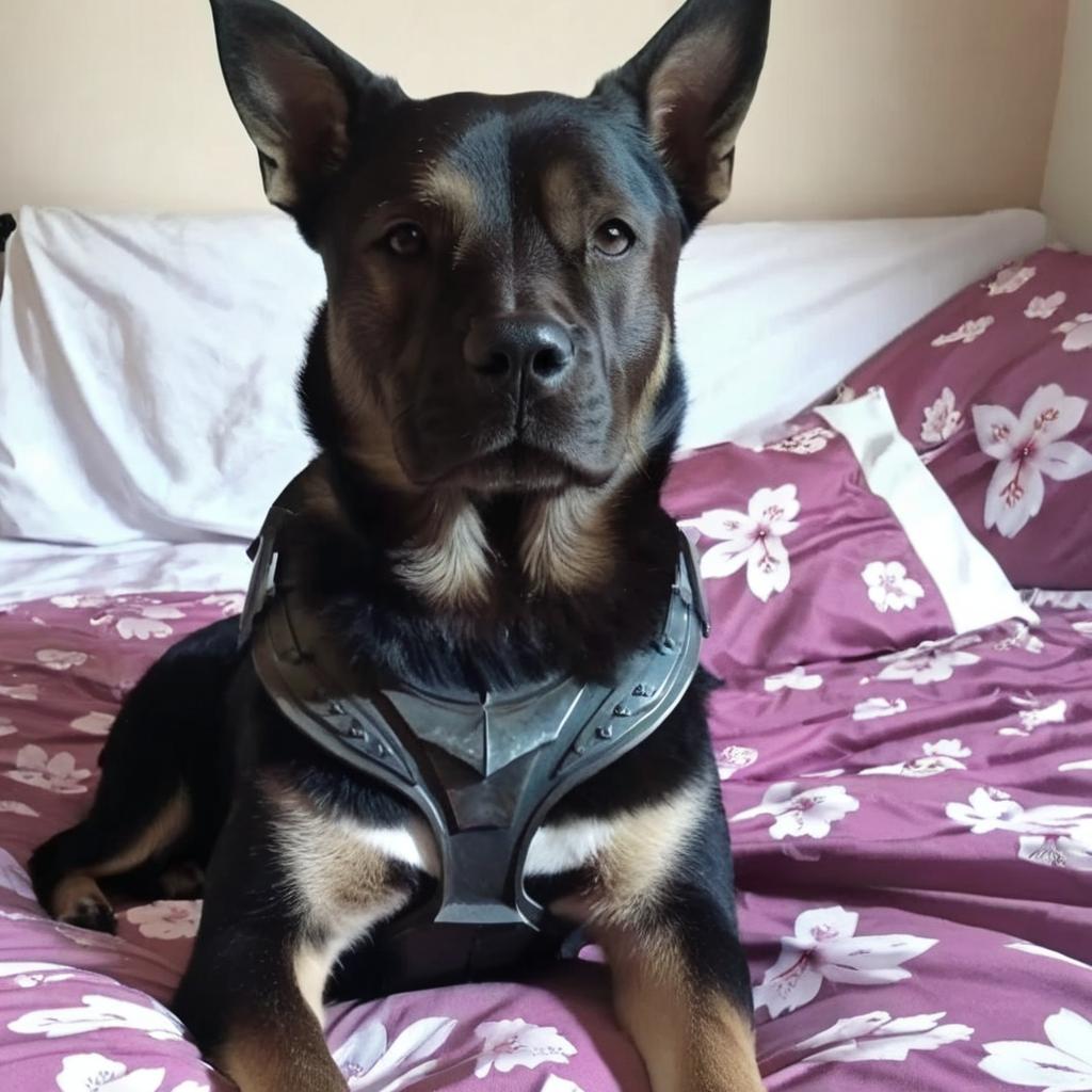 Epic Spartan Dog: A Majestic Mix Breed in Armor
