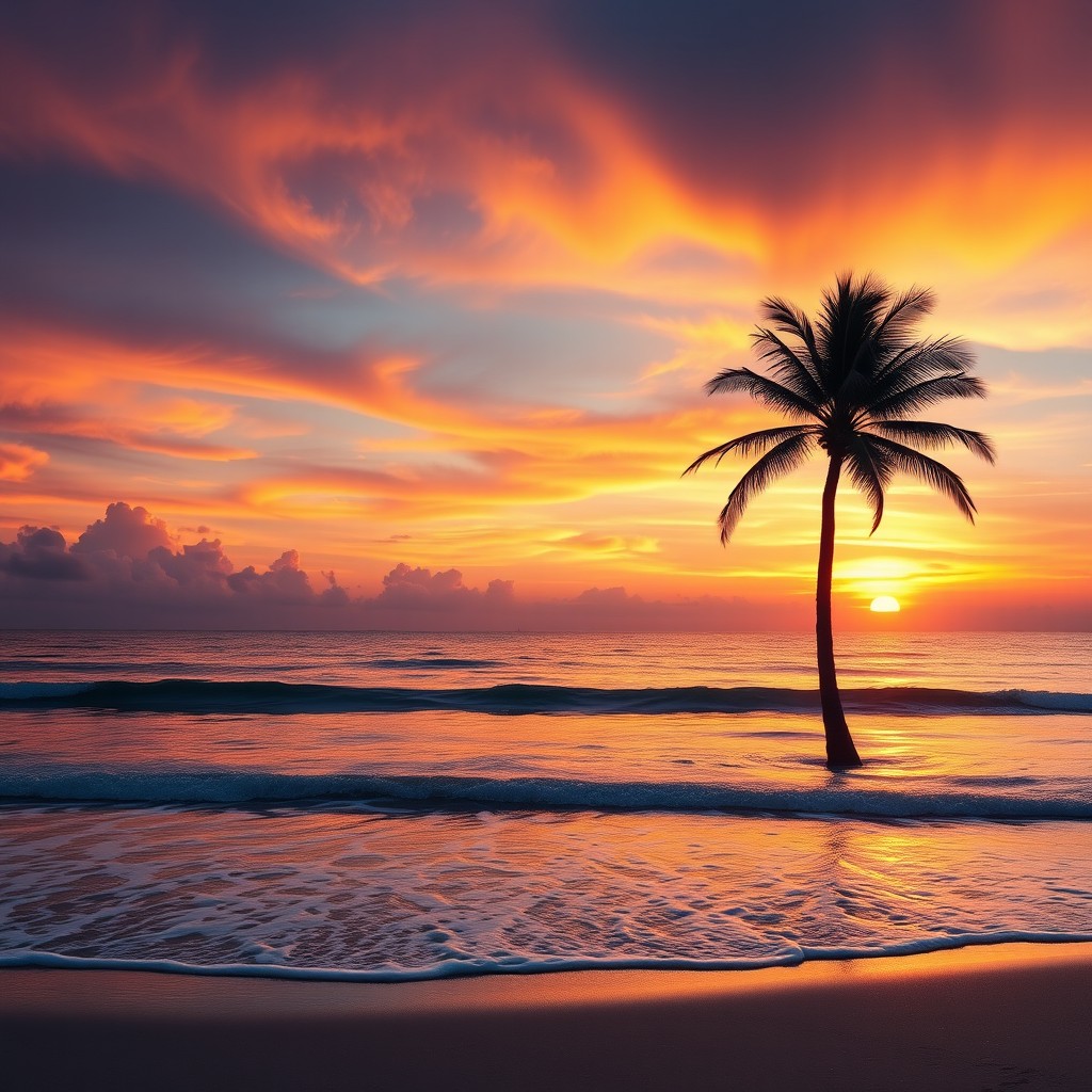 Breathtaking Sunset Beach Photography: A Hyper-Realistic Capture