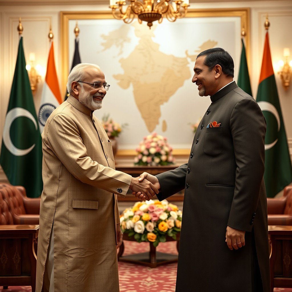 Historic Handshake: India & Pakistan Presidents Unite for Peace