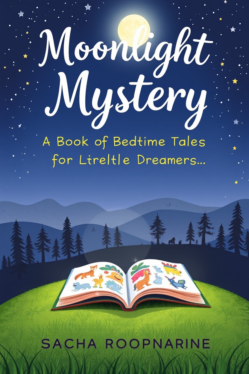 Enchanting Book Cover for 'Moonlight Mystery' by Sacha Roopnarine