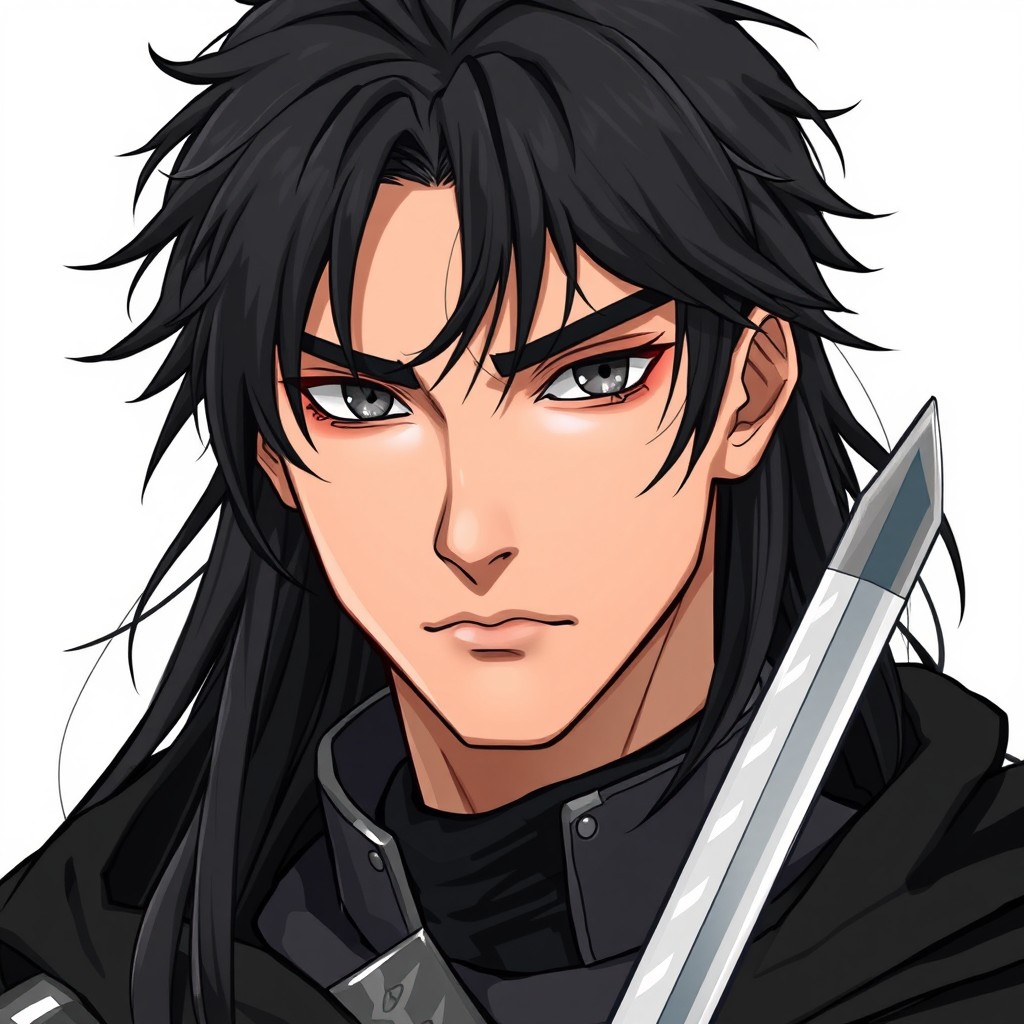 Androgynous Character Illustration: A Regal Swordsman