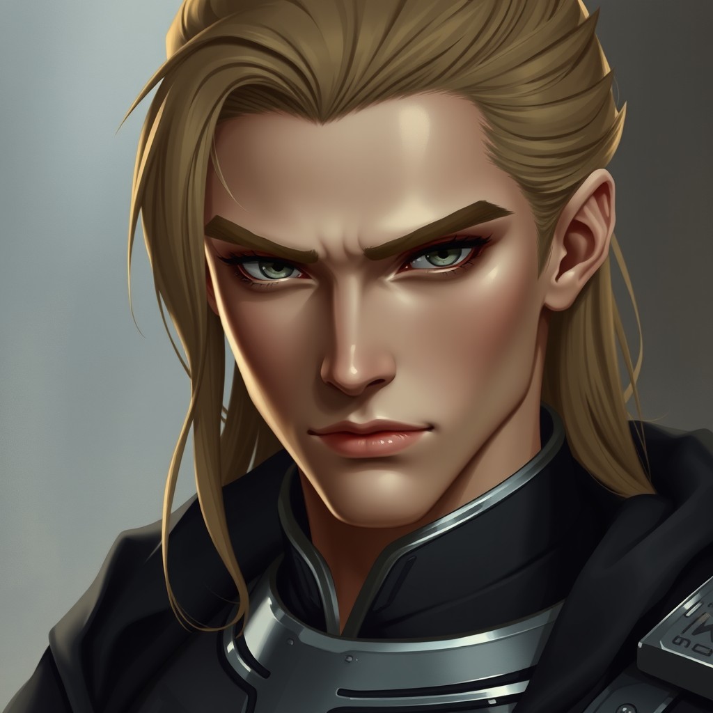 Stunning Androgynous Character Design: Realistic Swordsman with Noble ...