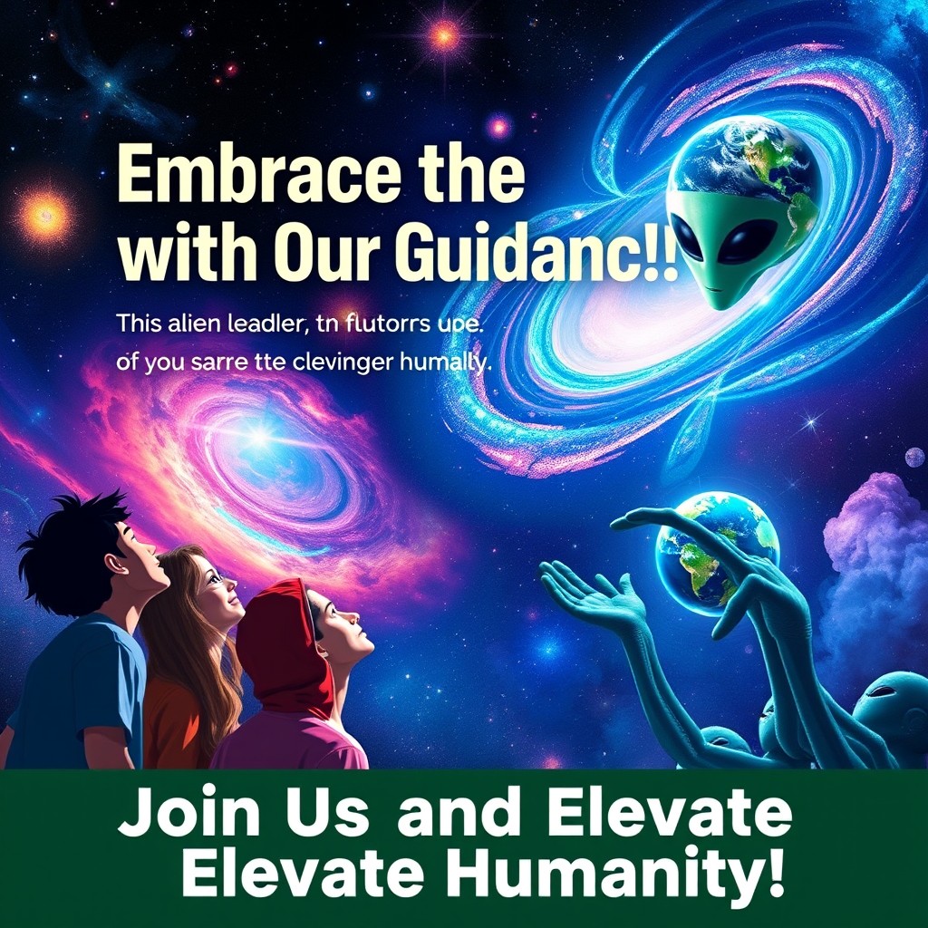 Bold Advertisement Poster: Trust in Our Alien Leader