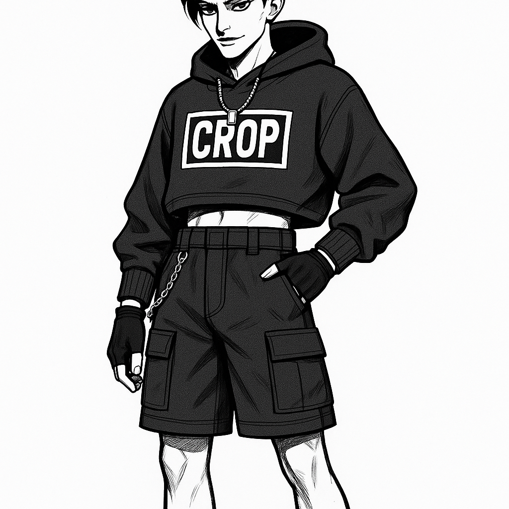Stylish Male Character Design: Edgy Urban Aesthetic