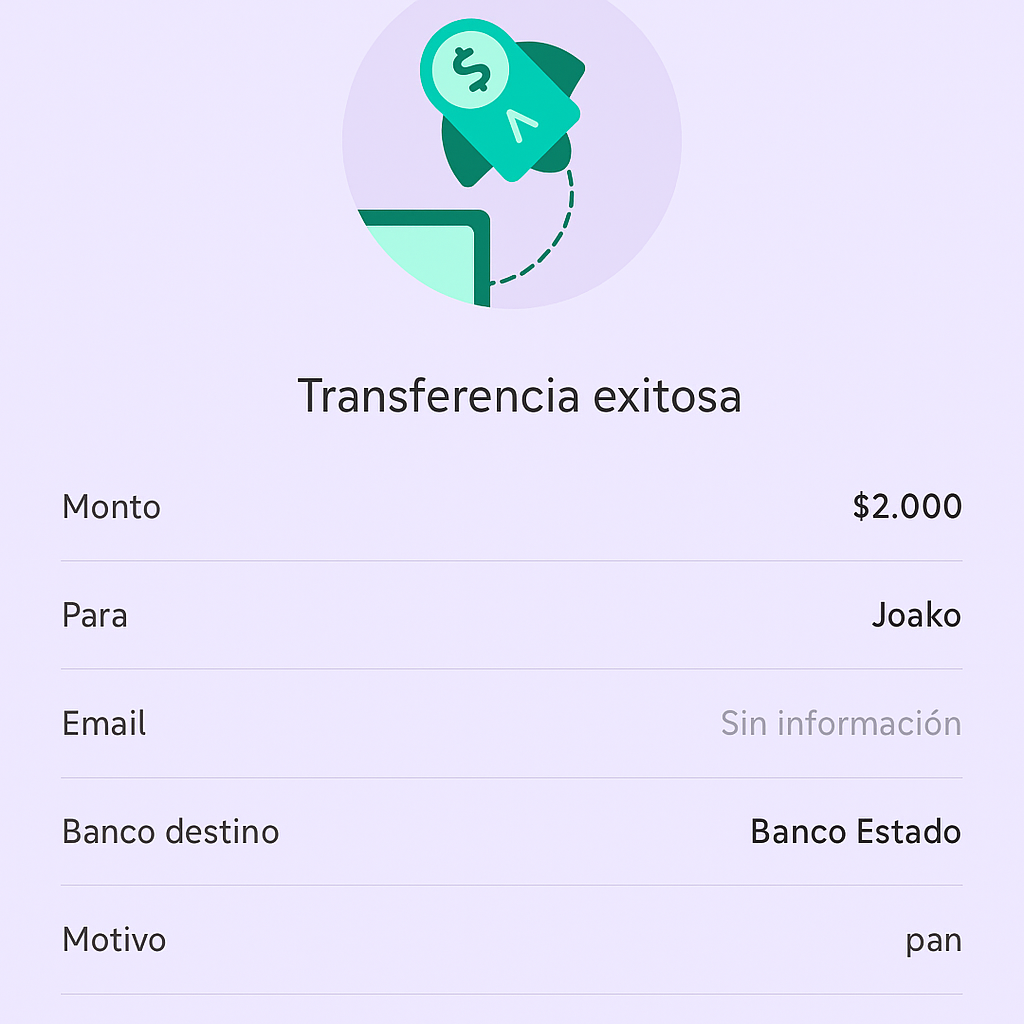 Modern Mobile Banking Transaction Receipt Design