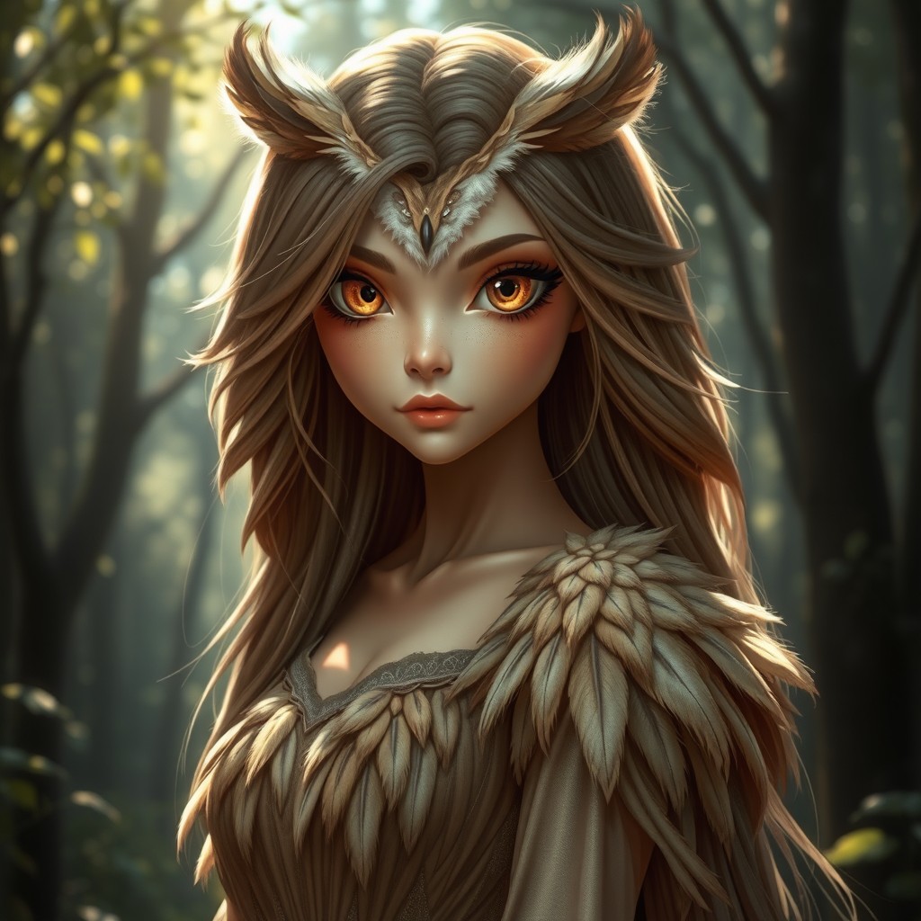 Enchanting Owl-Inspired Humanoid Characters: Nature's Mystique