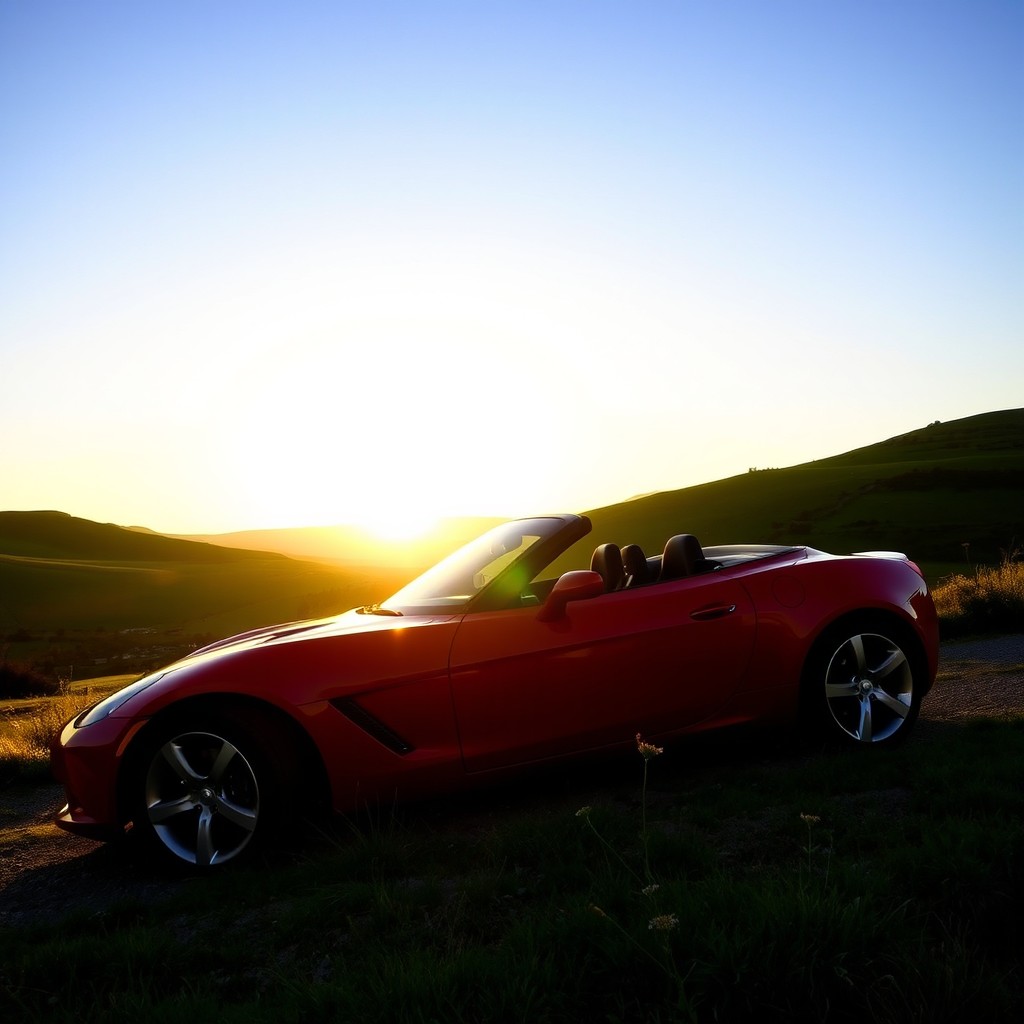 Stunning 2007 Red Sports Car in Scenic Countryside - Idyllic Ideas