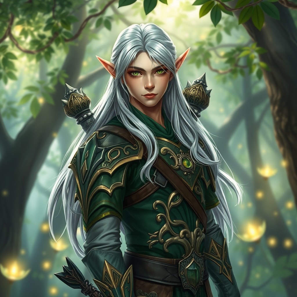 Magical Male Elf in Enchanted Forest | Idyllic AI Art