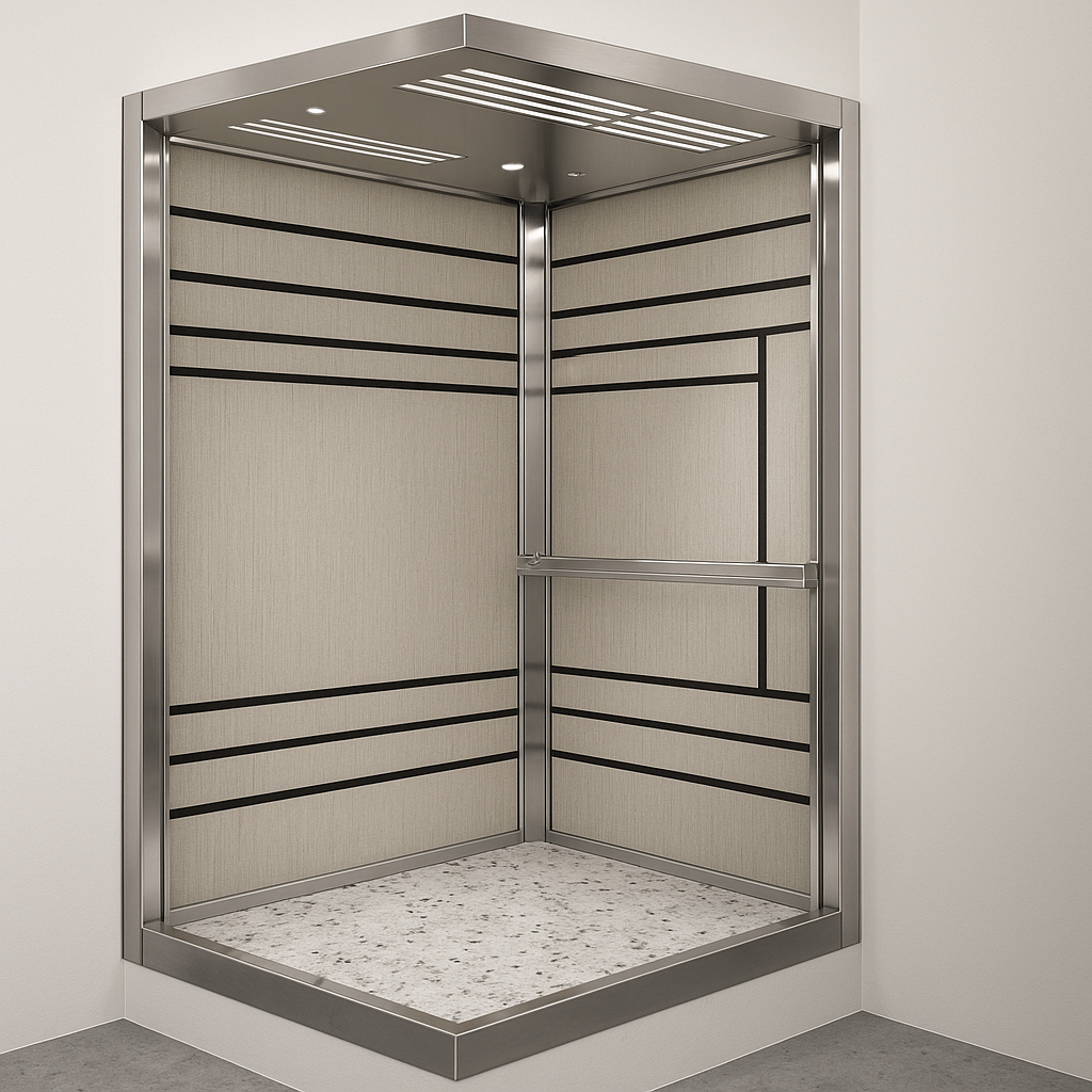 Elevate Your Space: Modern Corner Lift Design with Stainless Steel and ...