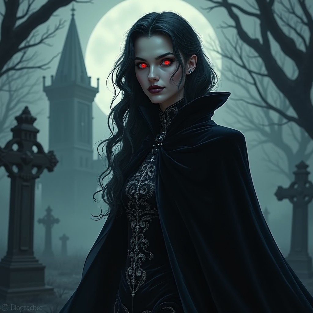 Gothic Vampire Character Design for Novel Cover