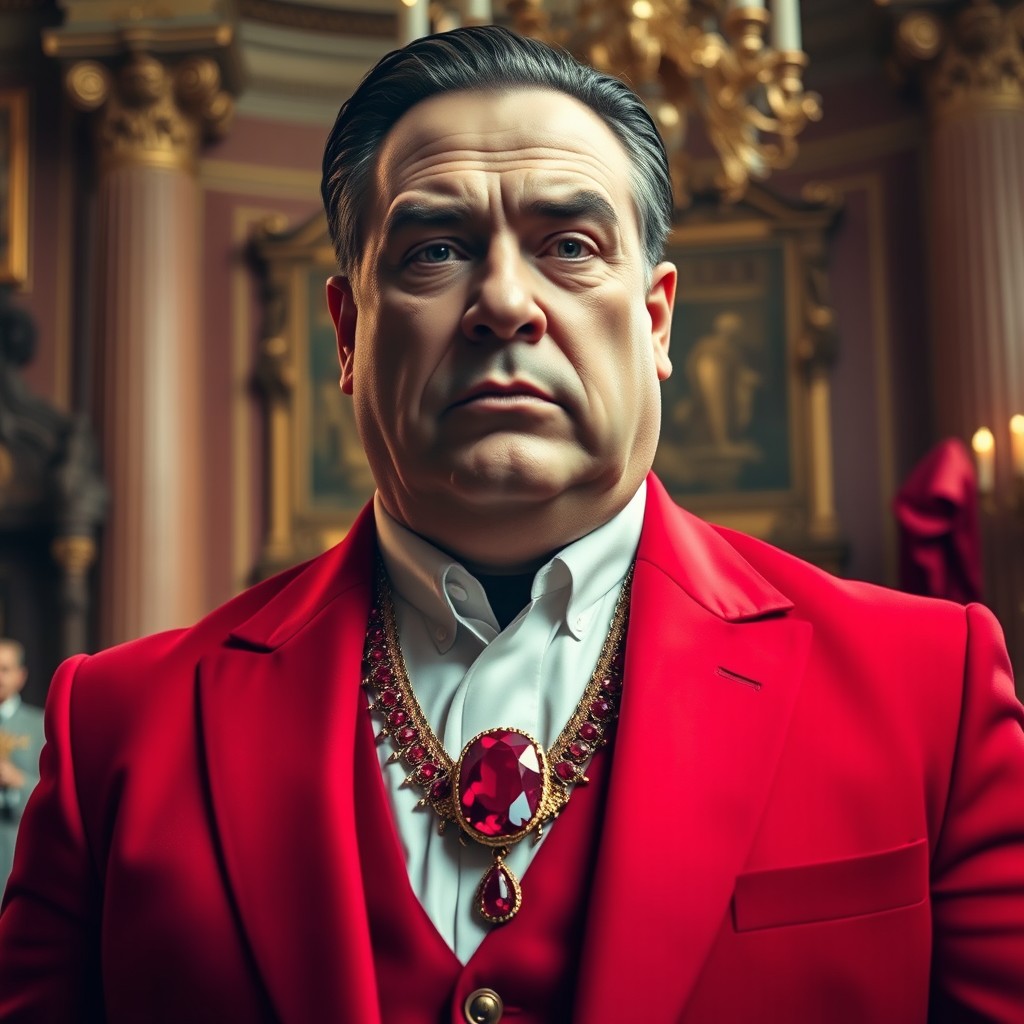 Regal Elegance: AI-Generated Duke with Ruby Necklace
