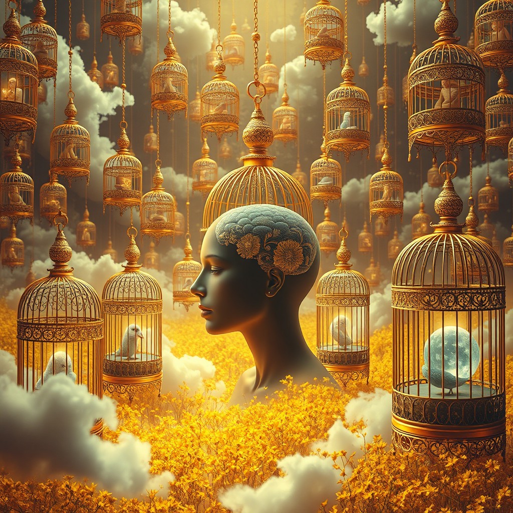 Surreal Golden World: The Captive Human Mind