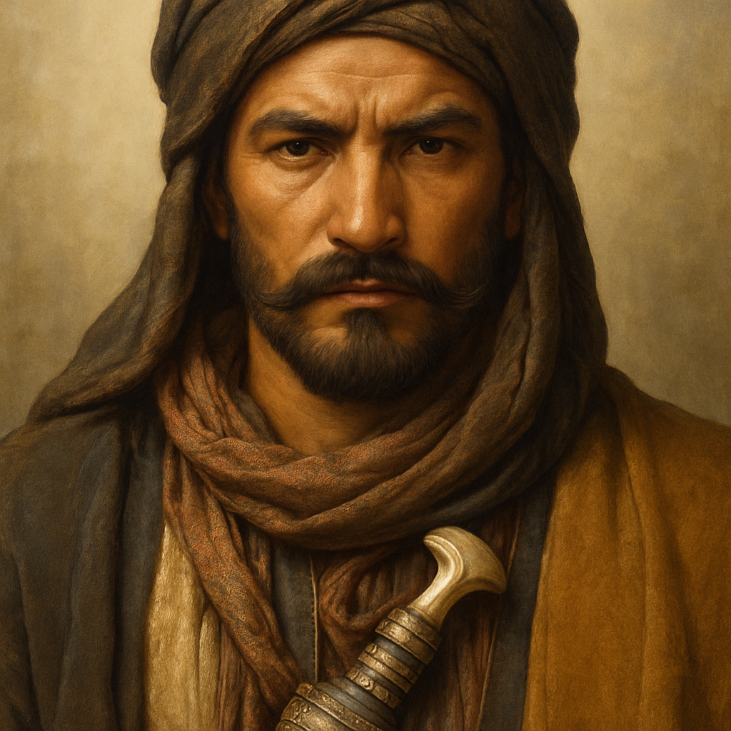 Realistic Portrait of a Resilient Middle Eastern Man in Traditional Attire
