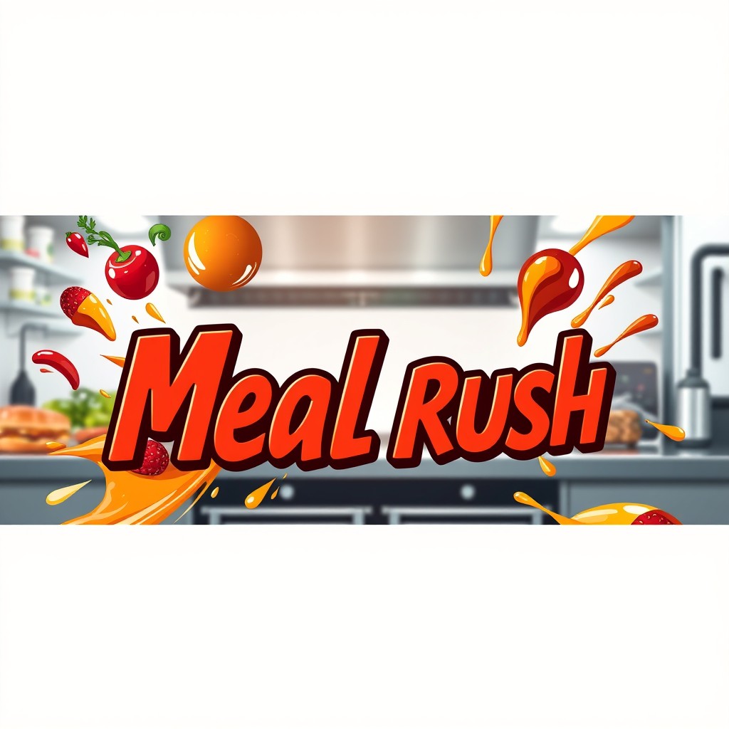 Dynamic YouTube Banner Design for 'Meal Rush' Food Channel