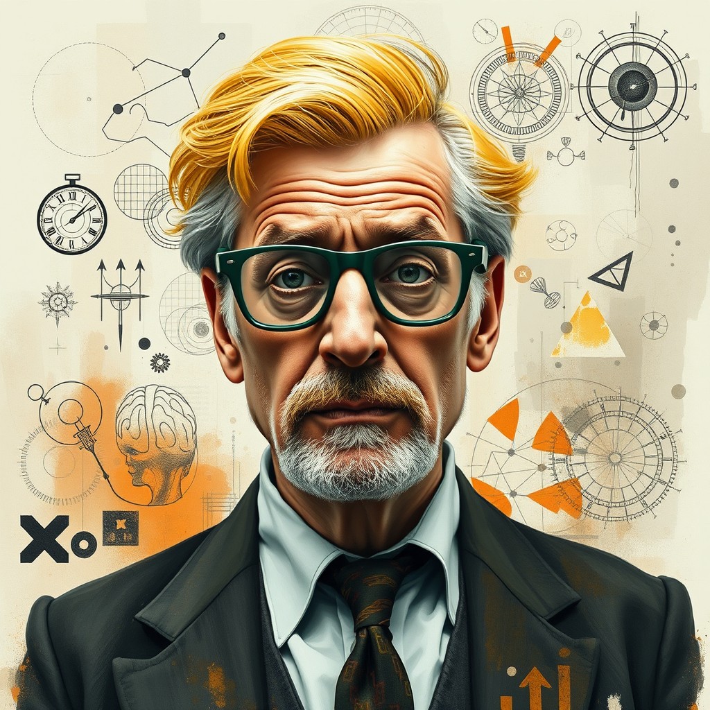 Portrait of Jacques Lacan: Vintage Style Meets Psychoanalysis