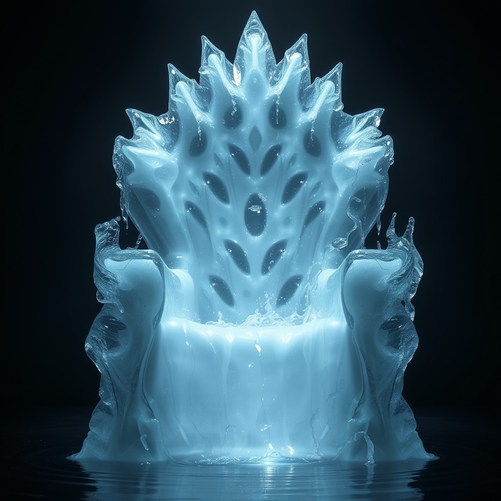 Ethereal Water Throne in a Dark Mystical Realm