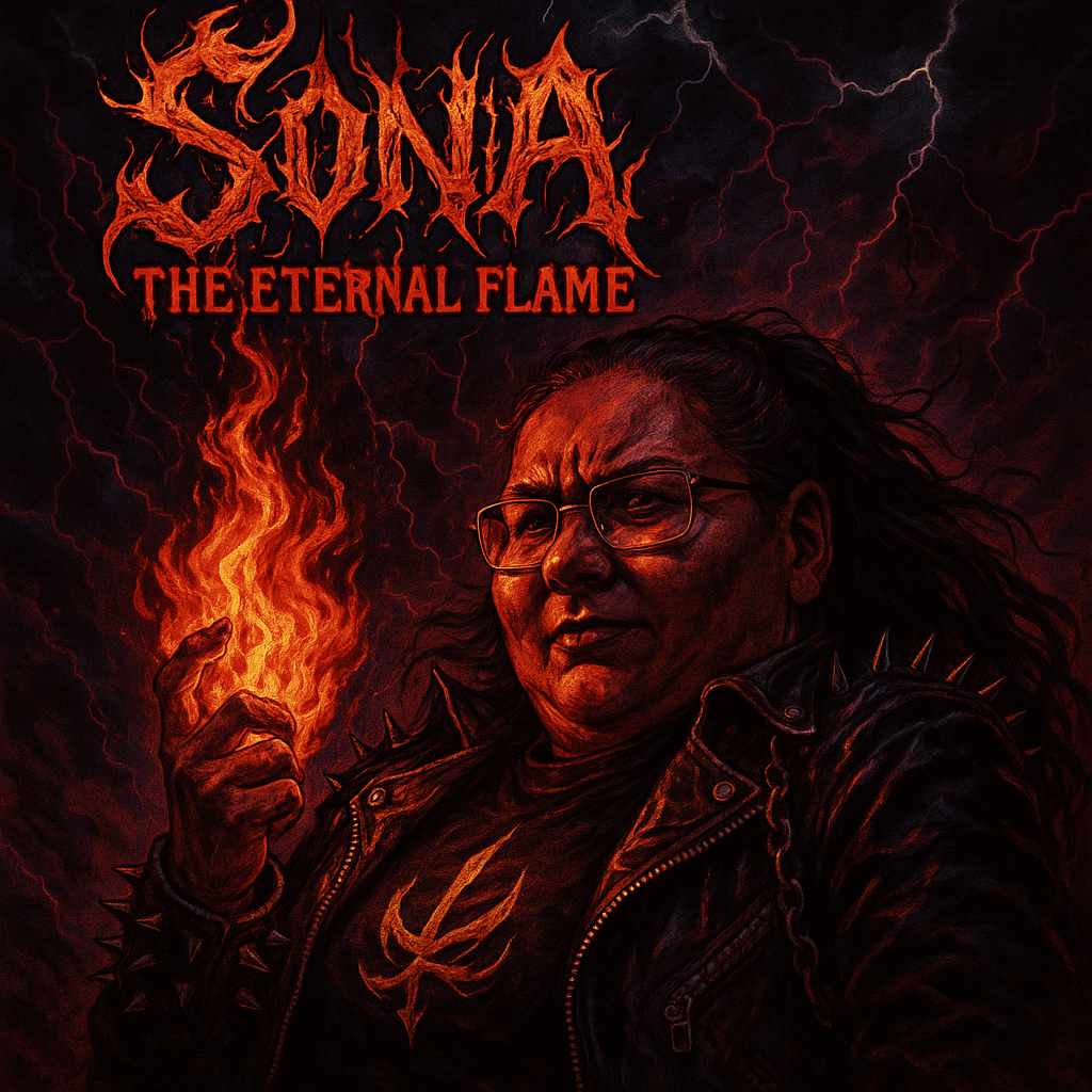 Sonia, The Eternal Flame - Dark Themed Death Metal Album Cover Art