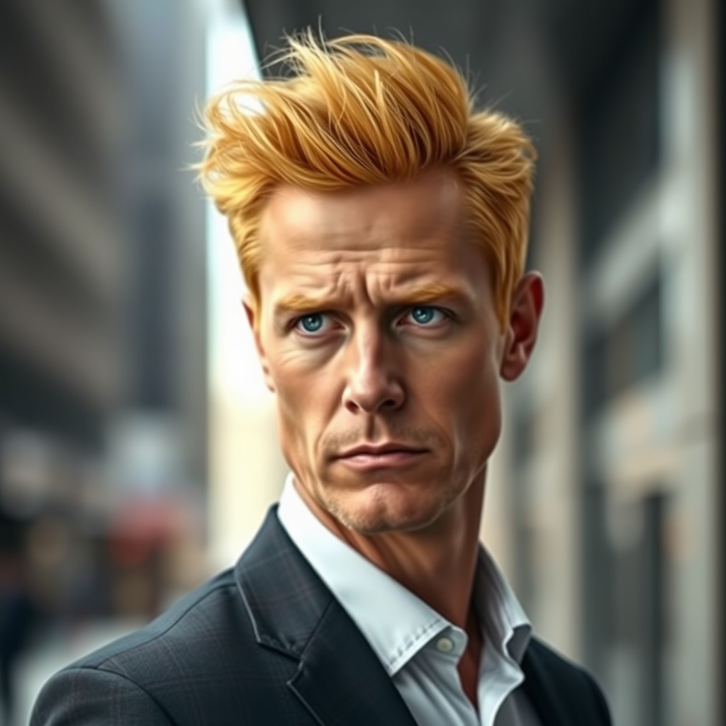 Manhwa Style Illustration of Two Suited Characters in Urban Setting