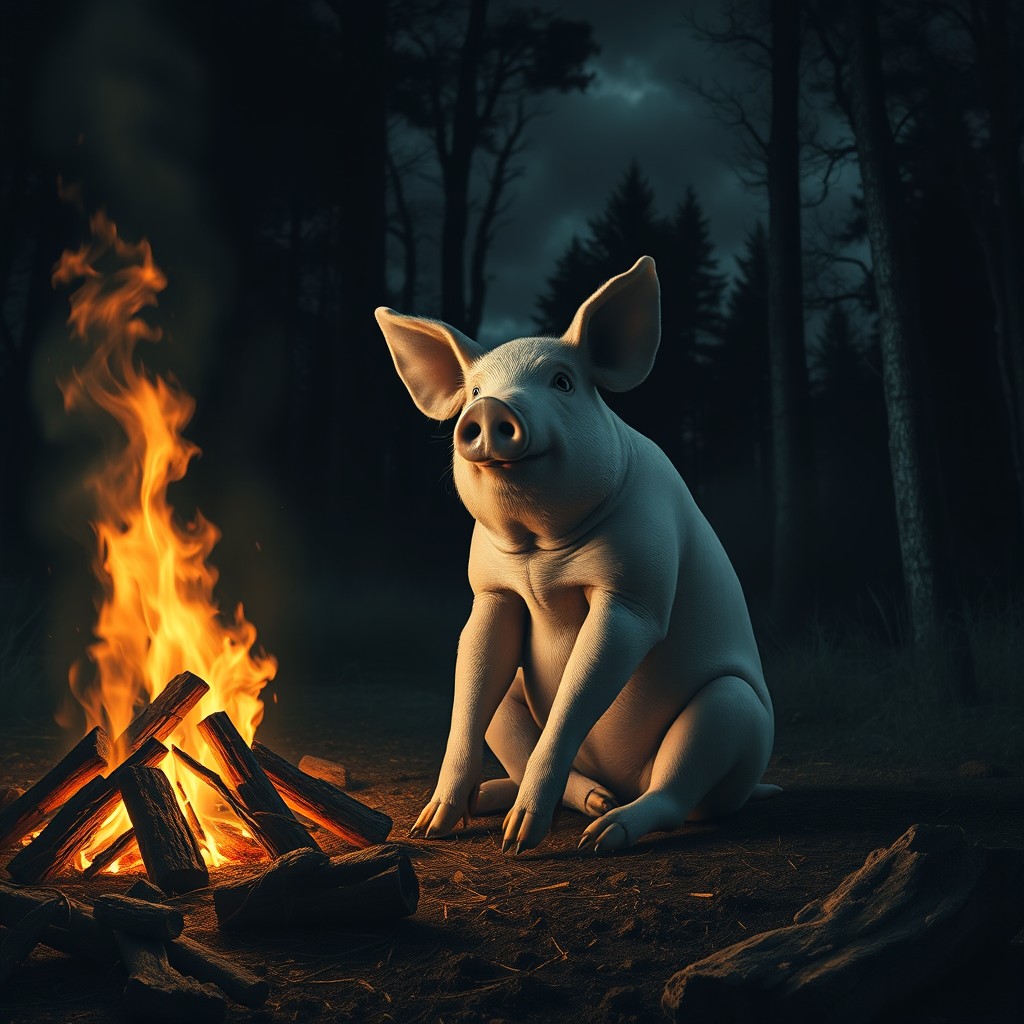 Eerie Campfire Encounter: The Long-Legged Pig of Dread