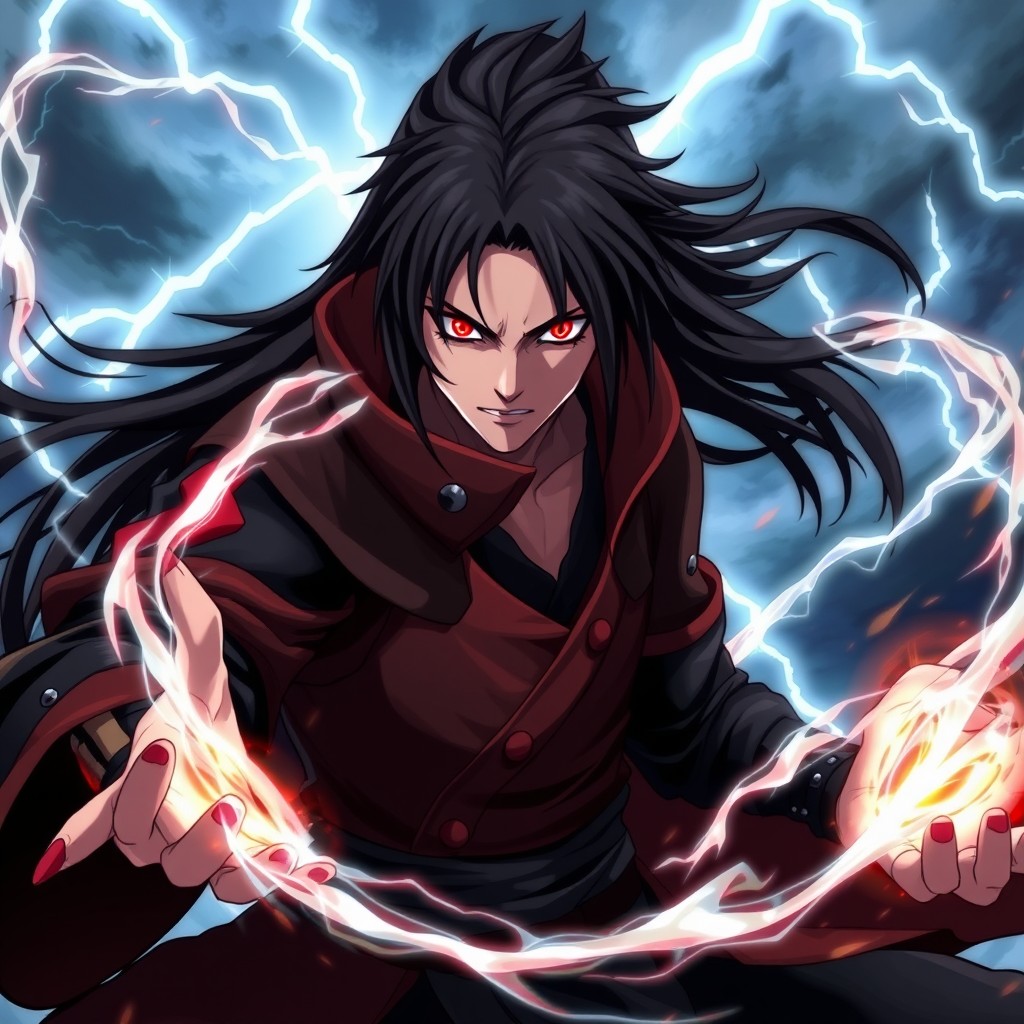 Powerful Ninja Scene Inspired by Uchiha Madara | Idyllic AI Art
