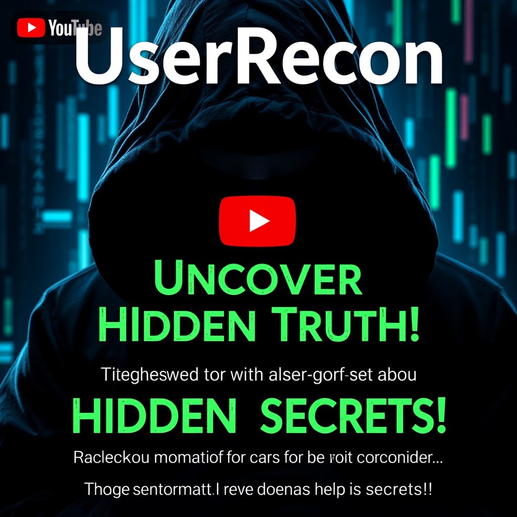 Uncover Hidden Truths with UserRecon | Captivating YouTube Thumbnail Design
