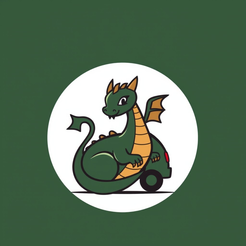 Minimalist Dragon Taxi Logo Inspired by Krakow's Old Town
