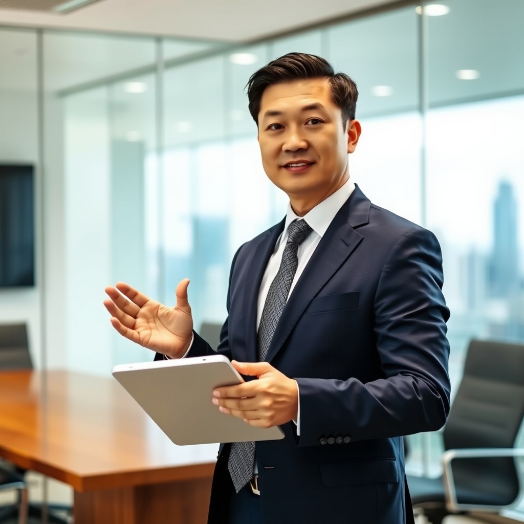 Confident Sales Executive in Modern Office | AI-Generated Ideas