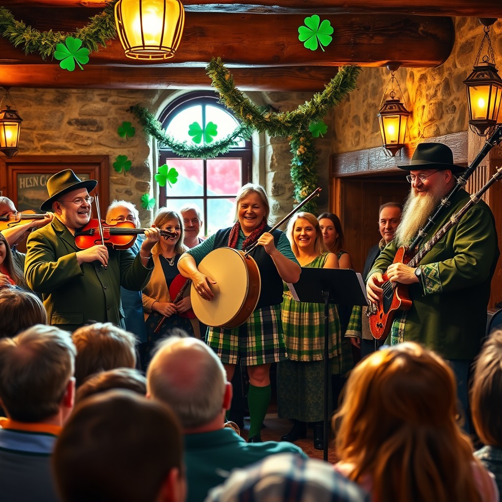 Experience the Joy of Traditional Irish Music in a Rustic Pub Setting