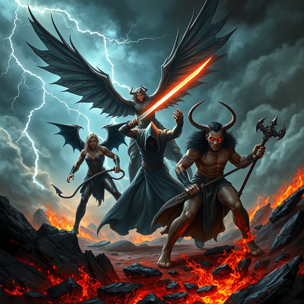 Epic Fantasy Battle: Lucifer vs. Satan vs. Azazel