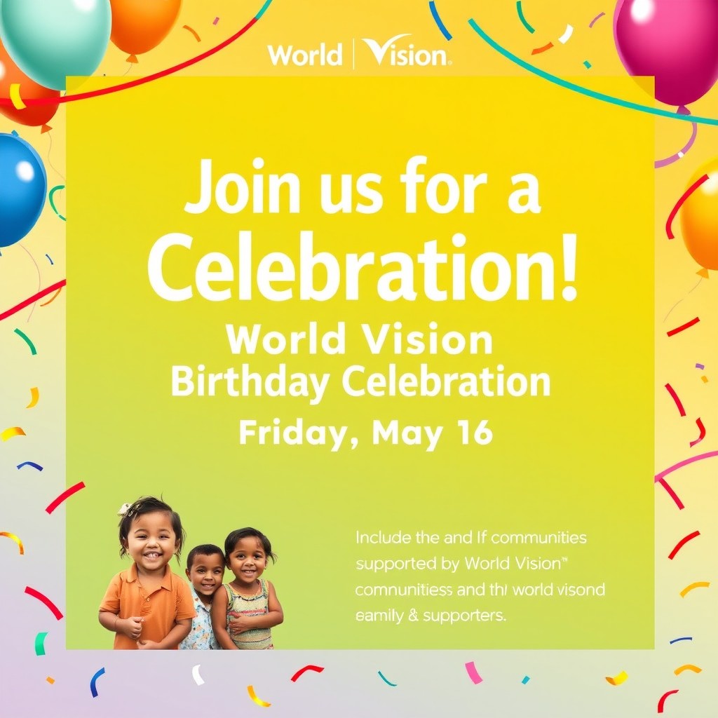 Join Us for a Joyful World Vision Birthday Celebration!