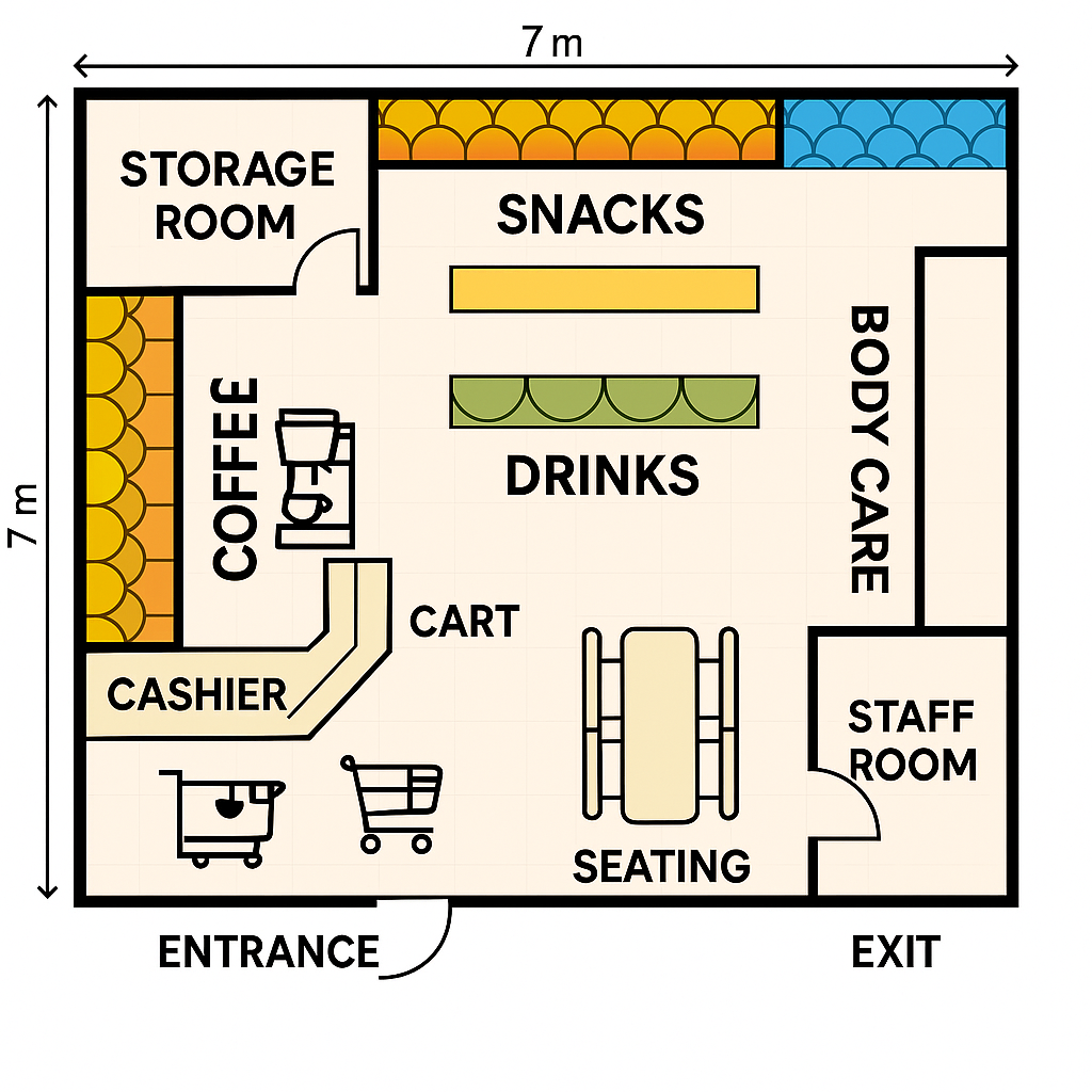 Innovative Retail Space Layout Design for Small Stores