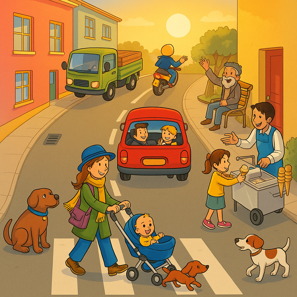 Vibrant Street Scene: Community Life in Action