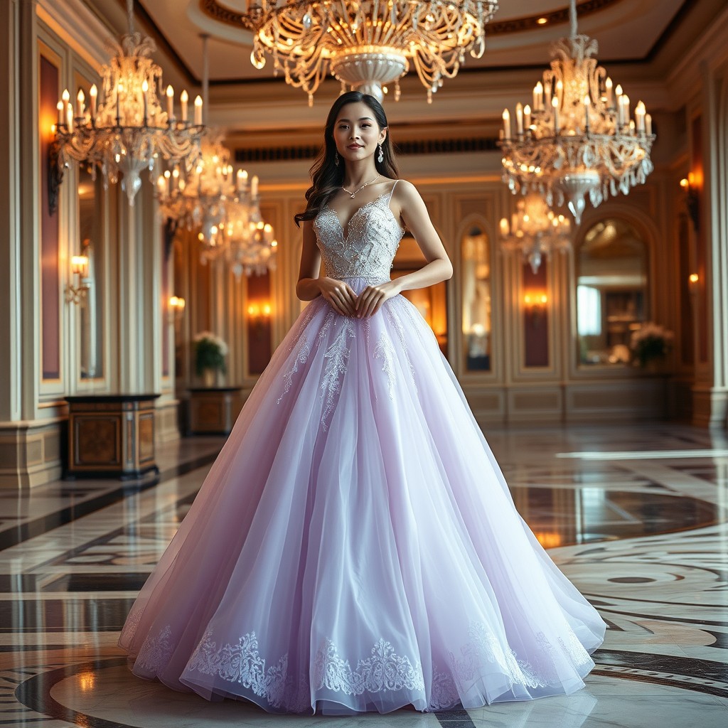 Elegant Pastel Lavender Debutante Gown - A Stunning Design