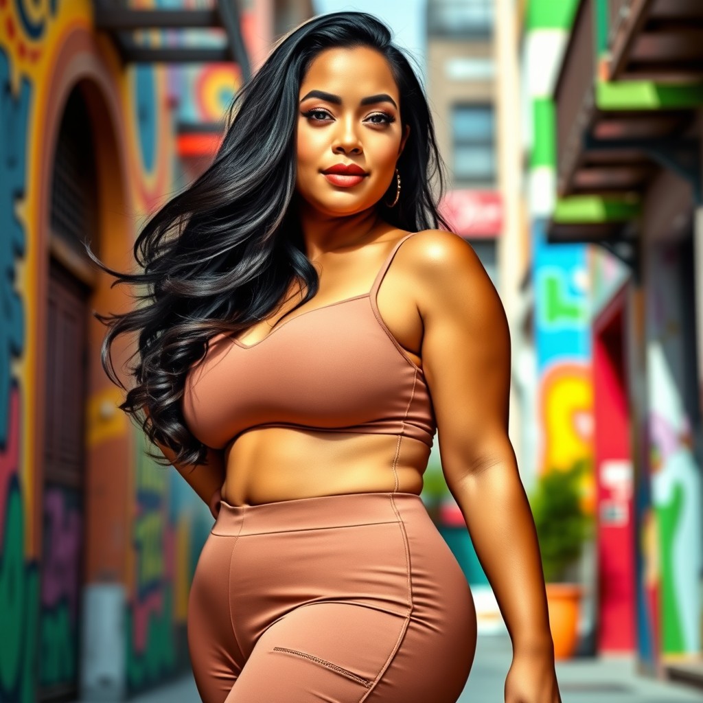 Celebrating Curvy Confidence A Vibrant Portrait Of Hispanic Beauty 8055