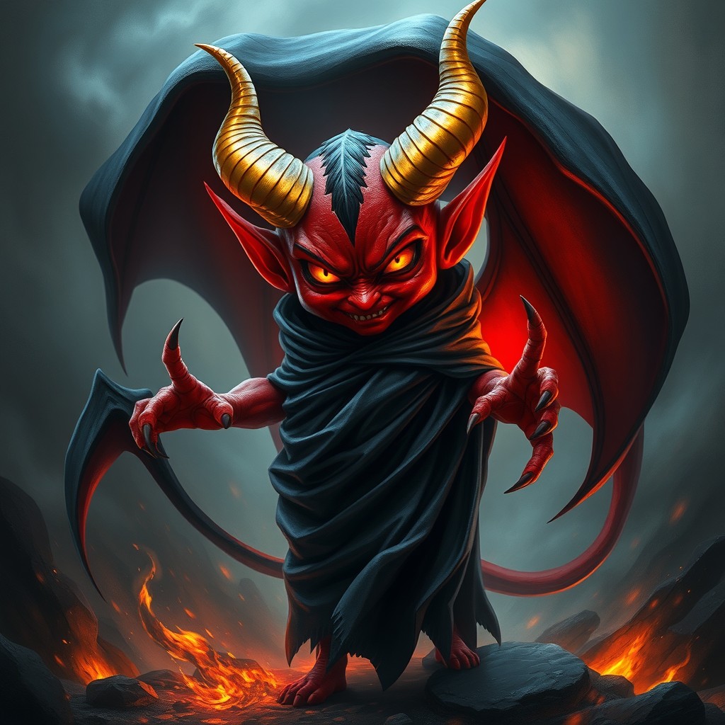 Captivating Dark Fantasy: Fierce Devil Character Design