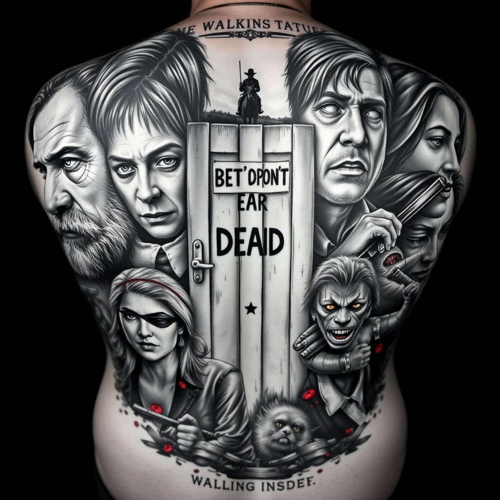 Epic Black and White 'The Walking Dead' Tattoo Design | Idyllic