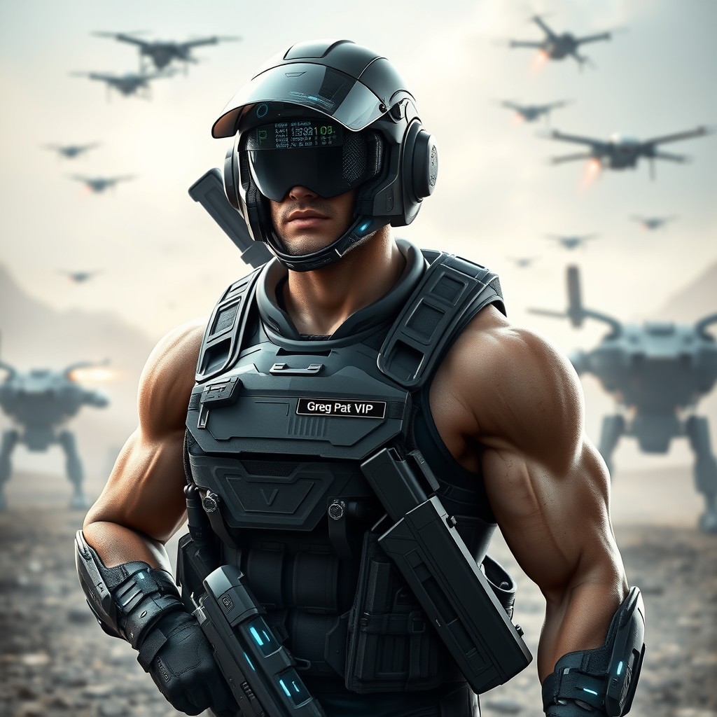 Futuristic Military Man in High-Tech Combat Gear | AI Image Generation