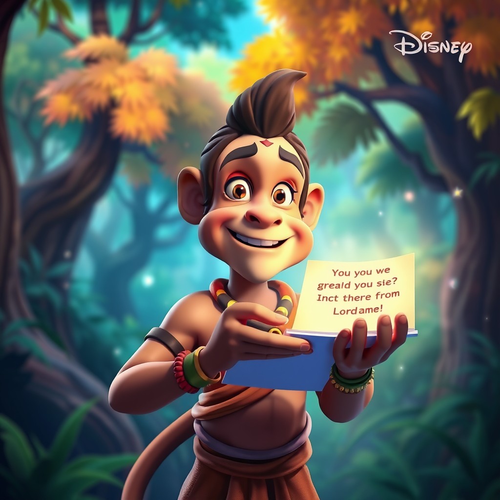 Magical Hanuman: A 3D Disney Style Illustration