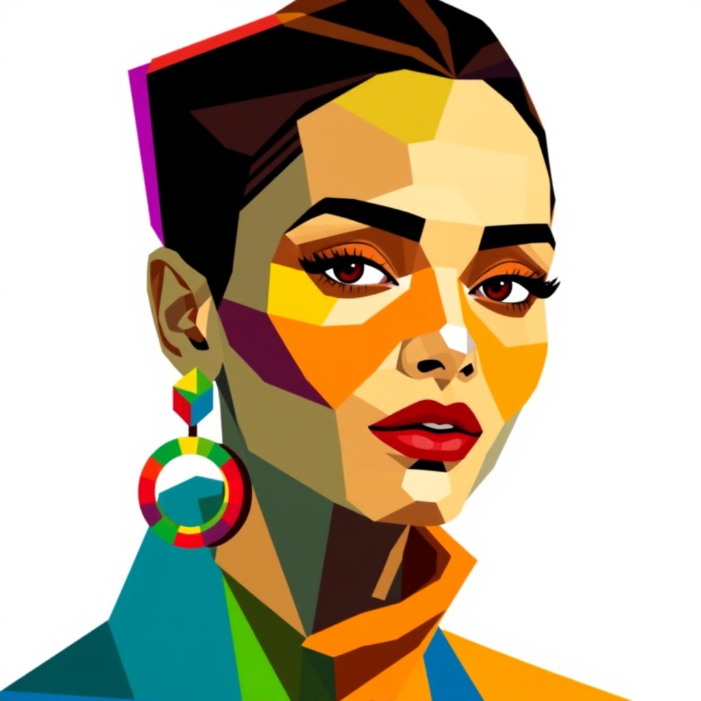 Vibrant Geometric Portrait Art - Explore AI-Generated Image Ideas