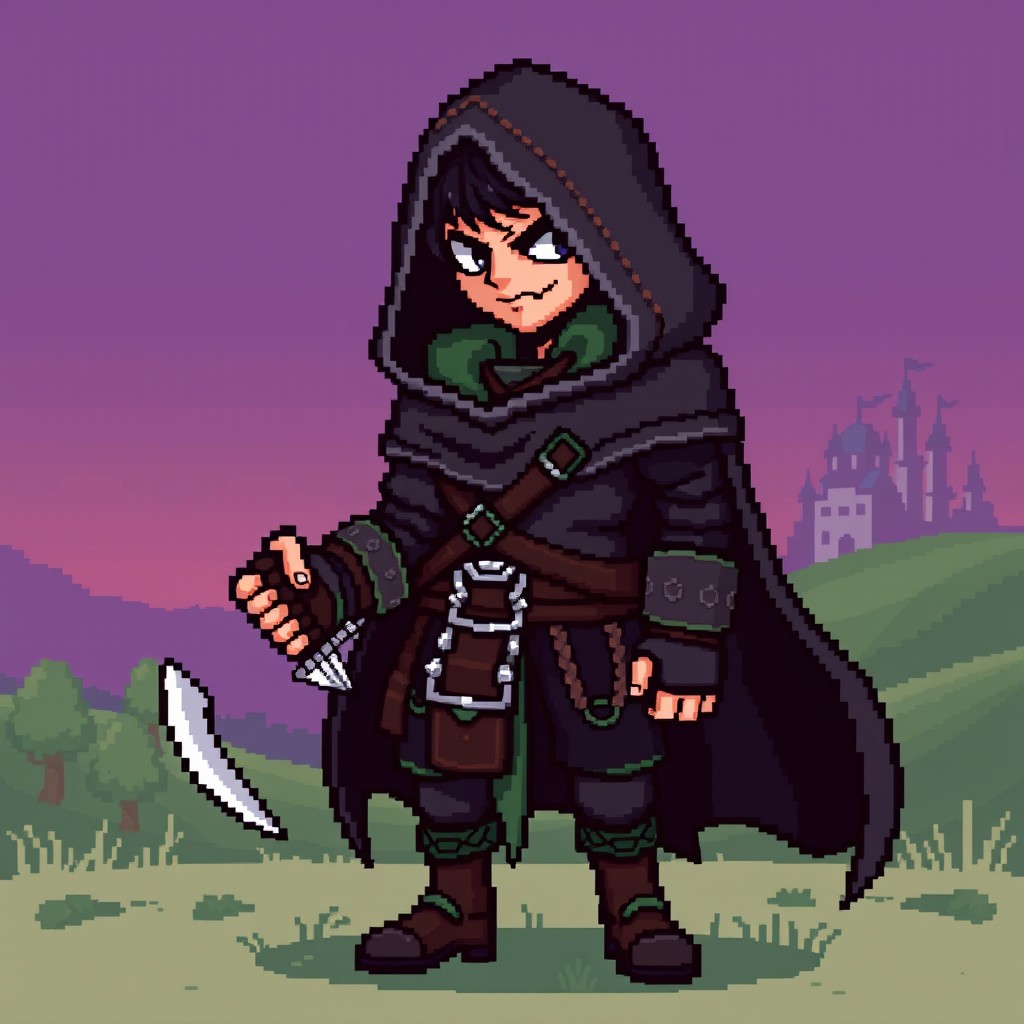 8-Bit Male Rogue Character in Pixel Art | Idyllic Ideas