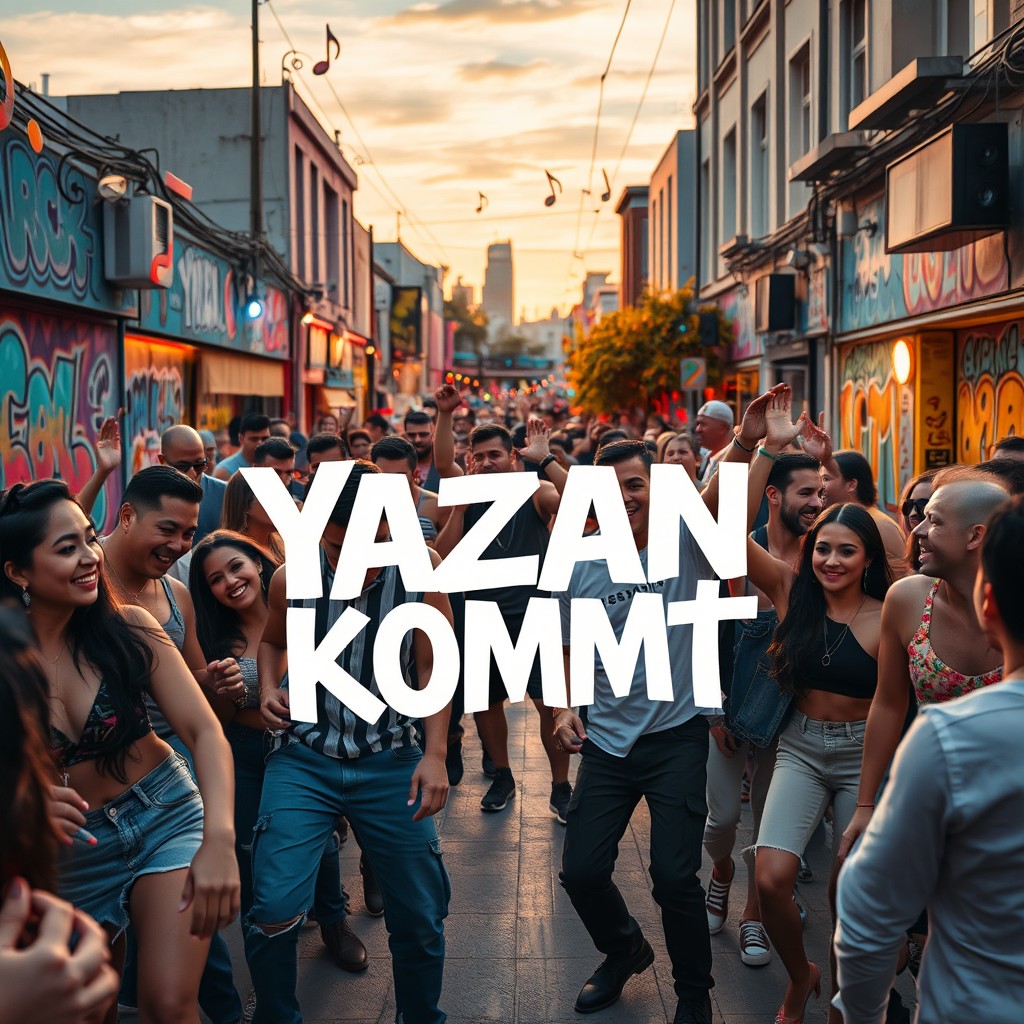 Vibrant Street Performance Inspired by 'Yazan Kommt' | Idyllic AI
