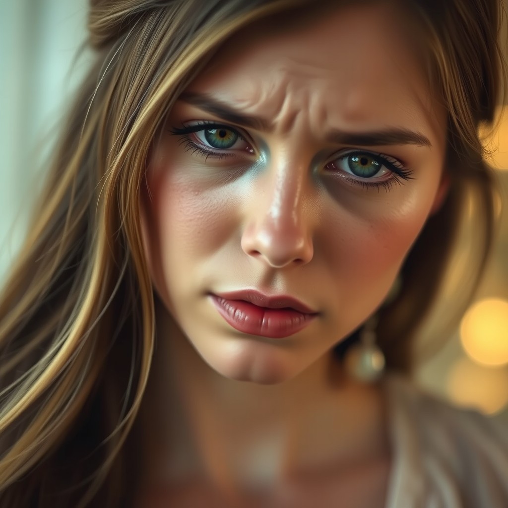 Portrait of Emotion: A Woman's Crying Hope