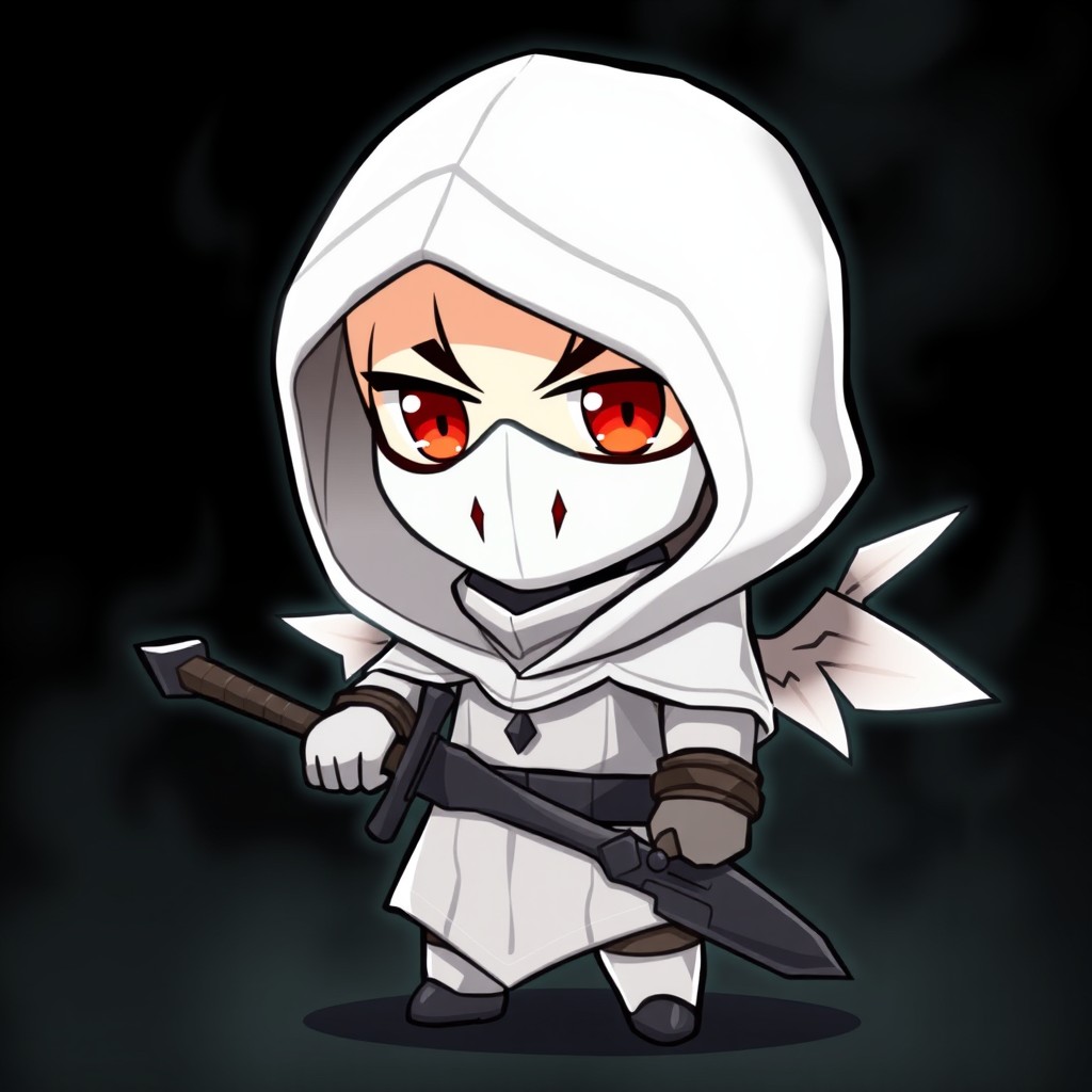Chibi Assassin: Cute Yet Fierce Character Design with Dark Elements