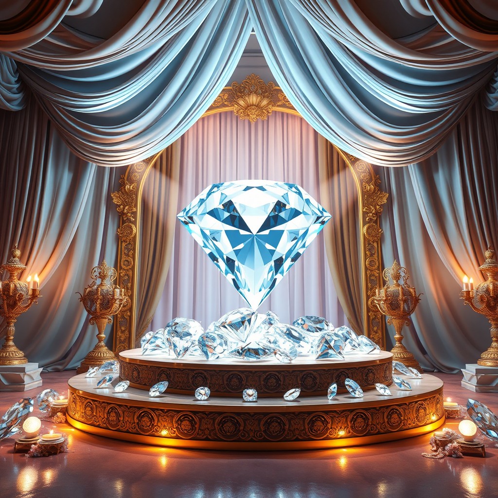 Stunning 5000 Diamond Display: A Glamorous Stage with Opulent Elegance