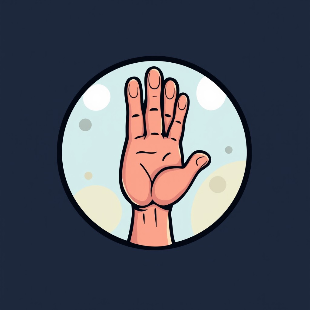Playful Cartoon Logo Design: A Six-Fingered Hand