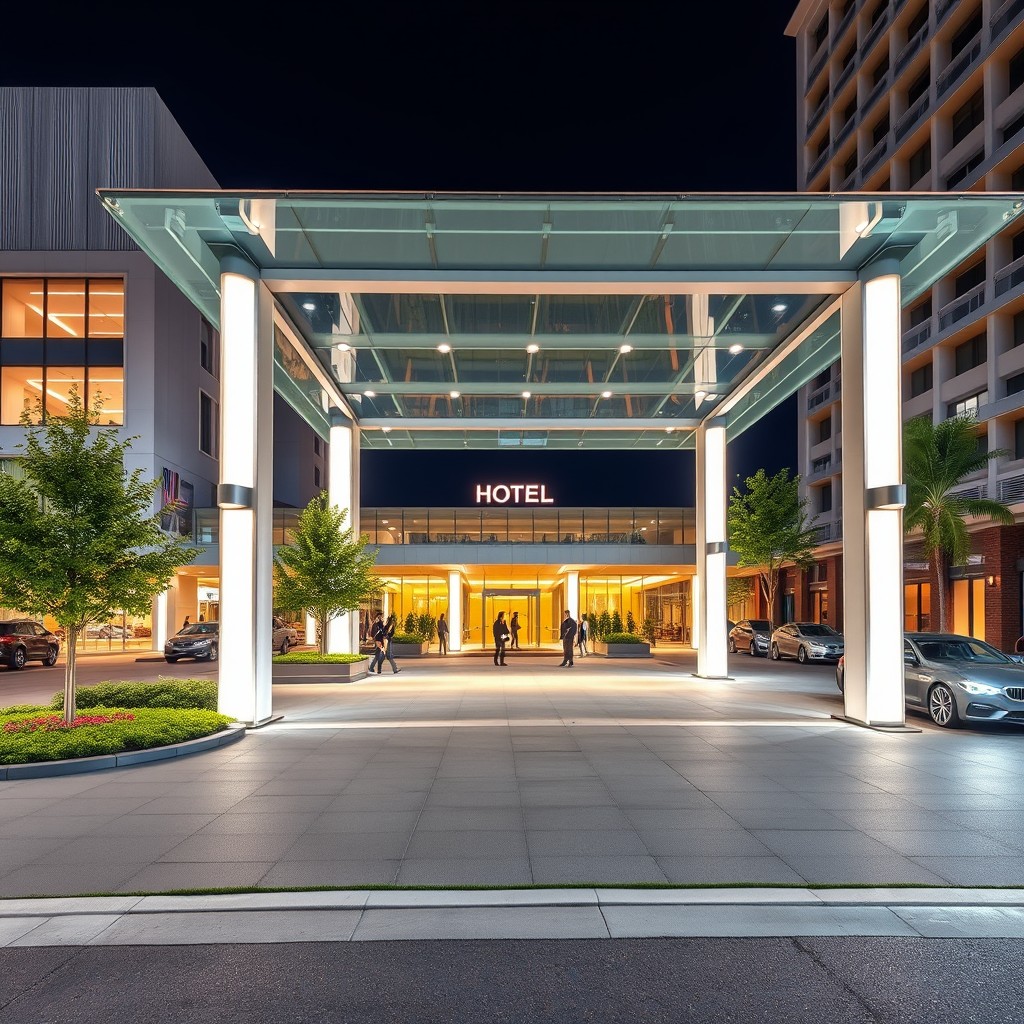 Modern Hotel Entrance Plaza: A Vibrant Urban Experience