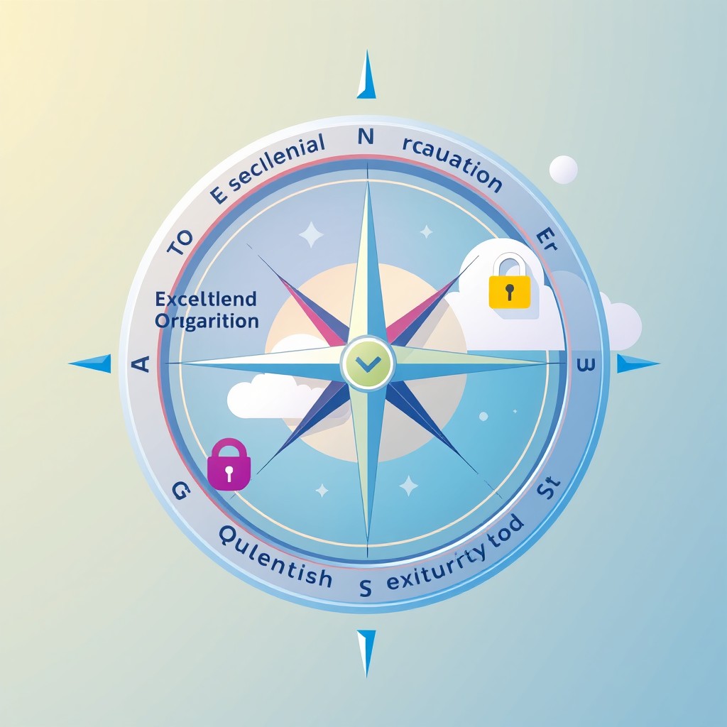 Futuristic Compass Illustration: A Symbolic Guide to Security and ...