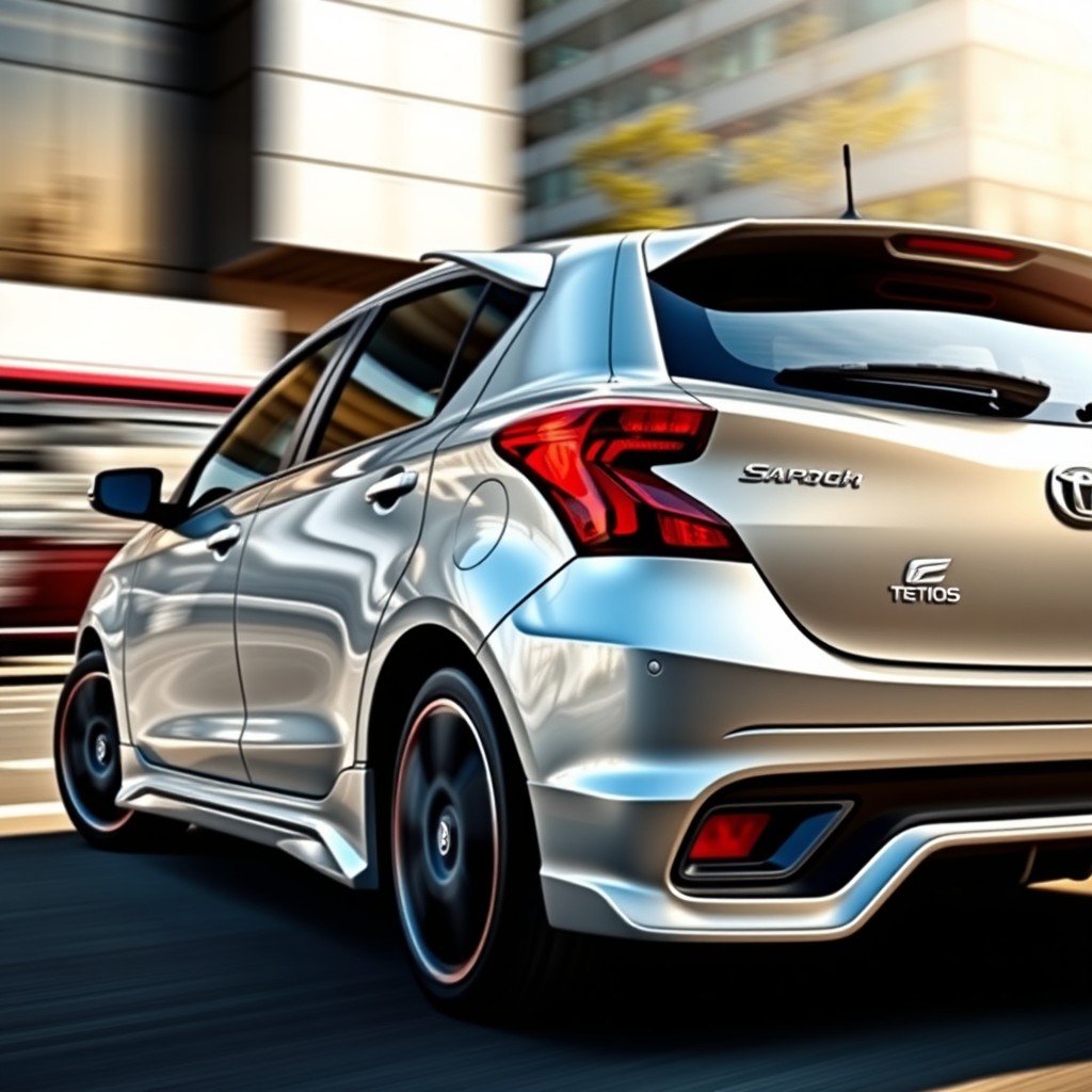 Sleek Silver Etios Hatchback: Sporty Design Meets Urban Vibes