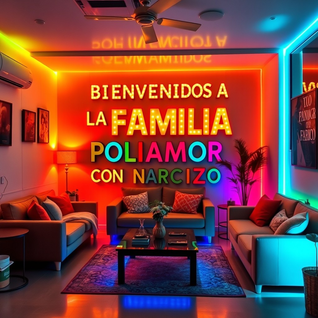 Inviting Modern Room with Colorful LED Lights | Family Atmosphere